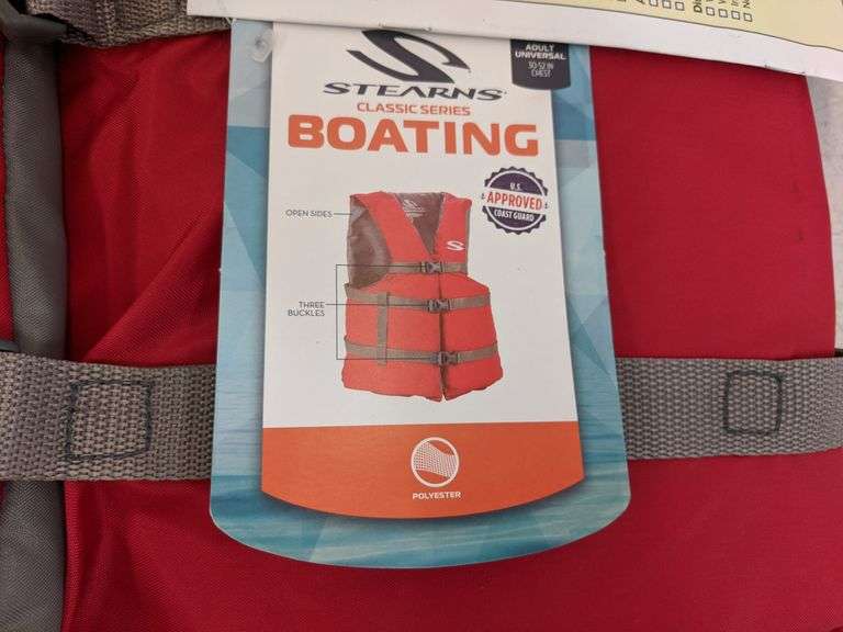 Stearns Classic Series Boating Life Jacket - Red, Universal Adult Size ...