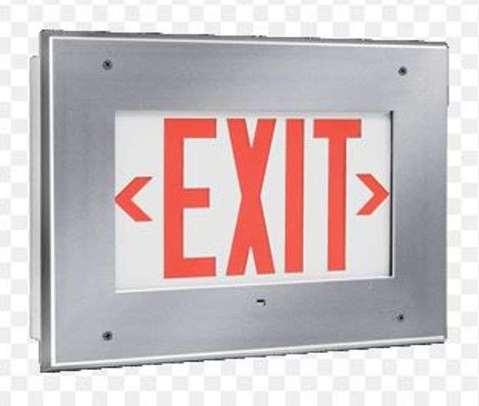 Kenall Simple Seal Recessed Wall Mount Single Face Stainless LED Exit ...