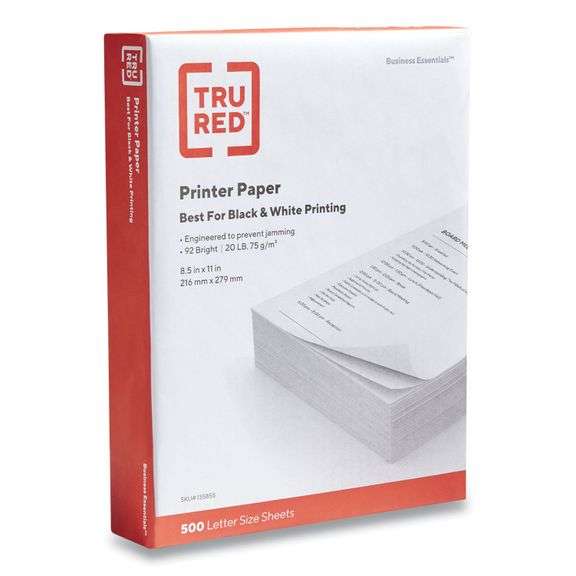 Pack Of 3 Reams: Tru Red Printer Paper, Best For Black & White Printing ...