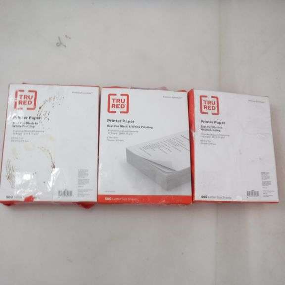 Pack Of 3 Reams: Tru Red Printer Paper, Best For Black & White Printing, 92 Bright, 20lb, 8.5 ...