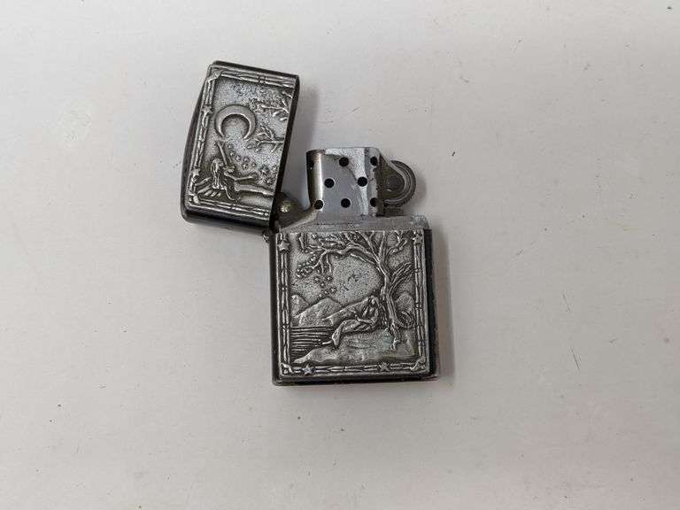 Vintage Assortment of 8 Lighters with Wood Case - Dutch Goat