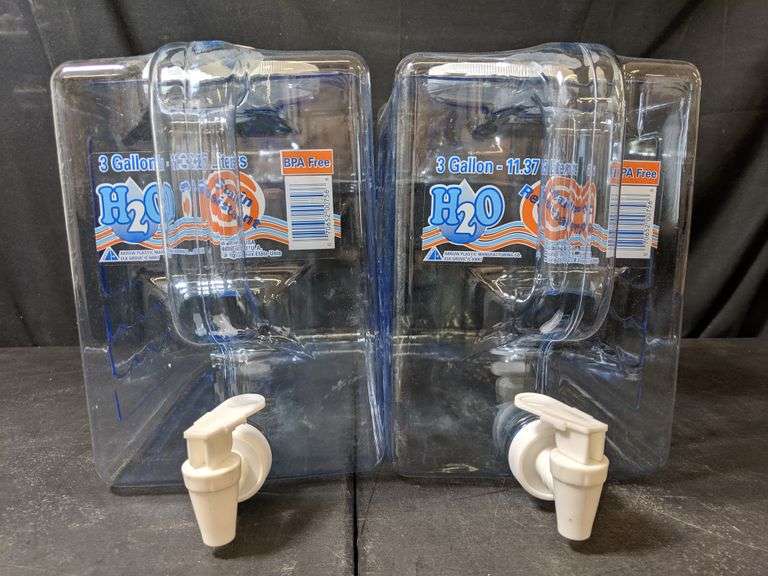 Lot of 2 H2O 3 Gallon Plastic Water Containers With Nozzle - Dutch Goat