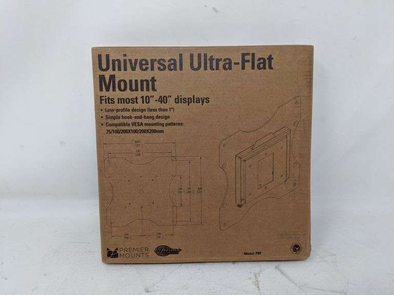 Premier Mounts Universal Ultra-Flat Mount - Fits Most 10"-40" Displays ...