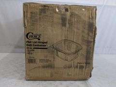 Choice Flat Lid Hinged Deli Containers - 32 oz, 400 Total - Dutch Goat