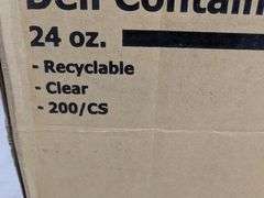 Choice Flat Lid Hinged Deli Containers - 24 oz, 200 Total - Dutch Goat
