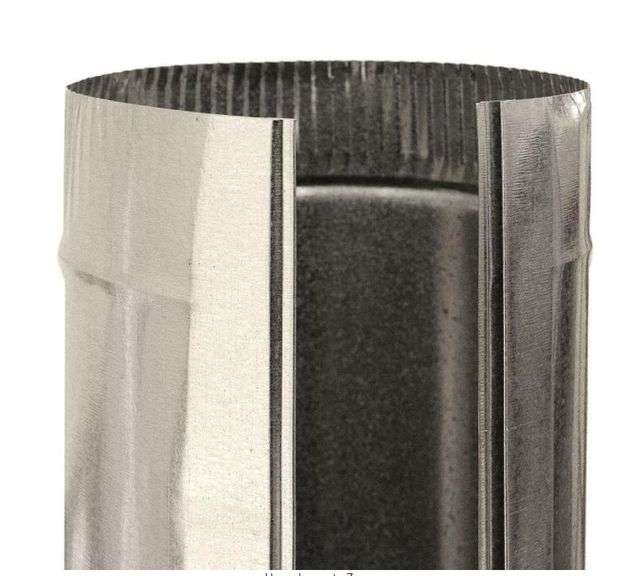 Lot Of 2: Master Flow 6" X 5 Ft Metal Duct Pipe, 30-Gauge Galvanized ...