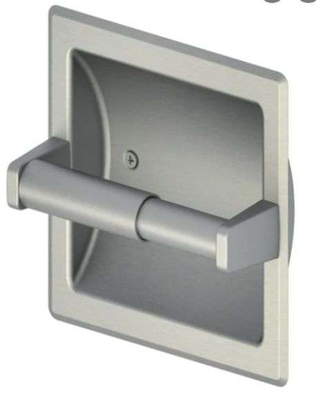 Project Source Seton Brushed Nickel PVD Recessed Spring Loaded Toilet ...