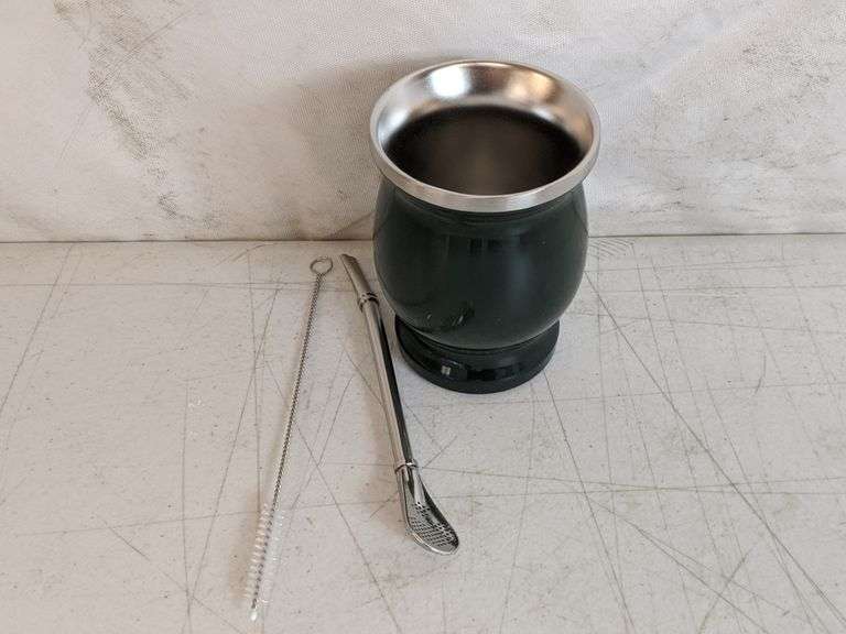 Lot of 4 - Norte Group Stainless Steel Yerba Mate Gourd Set - Dutch Goat