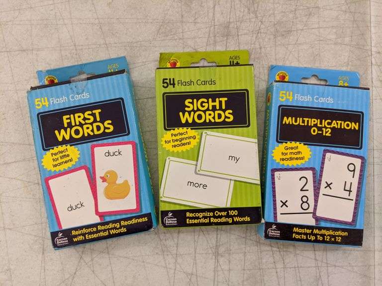 Assortment of 6 - Flash Cards (Alphabet, Division, Colors & Shapes ...