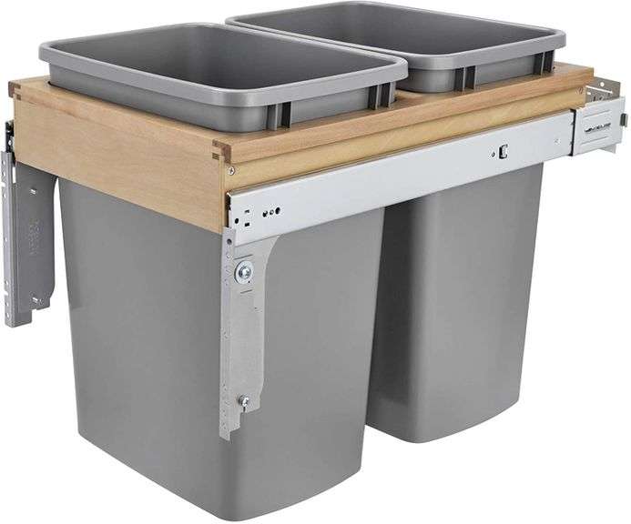 Rev-A-Shelf 4WCTM-18DM2 Double 35 Quart Top Mount Pull-Out Kitchen ...