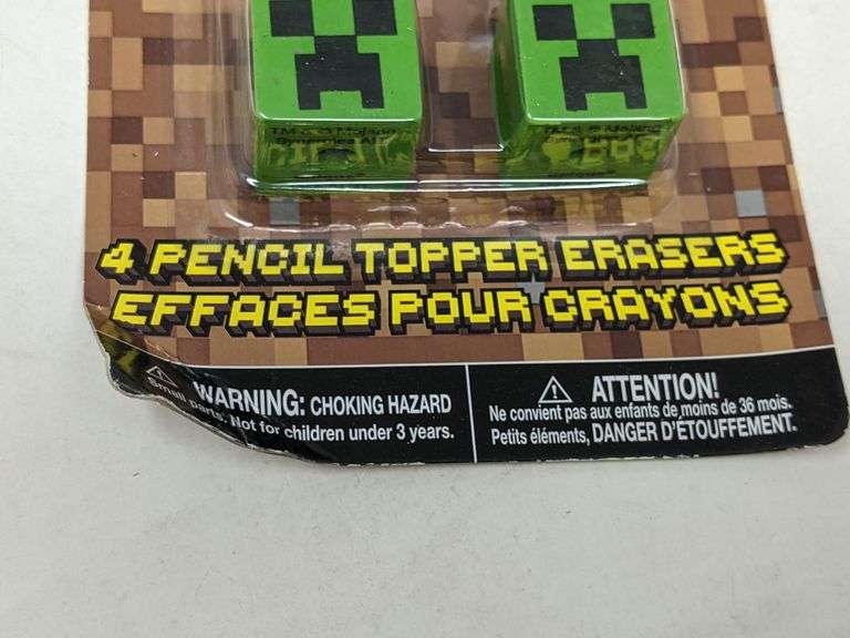 Lot of 6 Mojang Minecraft Pencil Topper Erasers - 4 per Pack - Dutch Goat