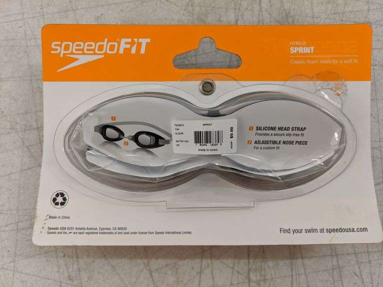 SpeedoFit Sprint Goggles - Clear/Black Rims - Dutch Goat