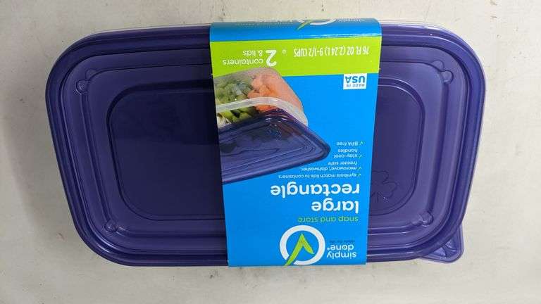 Lot of 5 - Simply Done Large Rectangle 2 Storage Containers - Dutch Goat