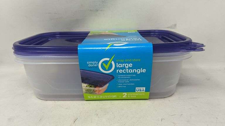 Lot of 5 - Simply Done Large Rectangle 2 Storage Containers - Dutch Goat