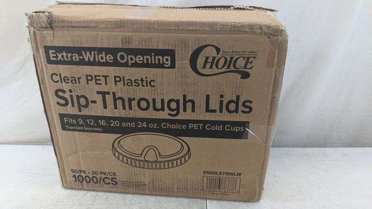 Extra-Wide Opening Choice Clear Pet Plastic Sip-Through Lids 1000/Case ...