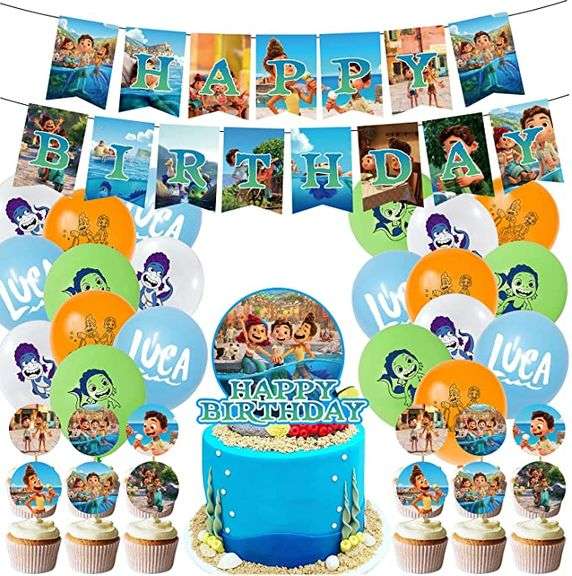 Luca Themed Happy Birthday Party Decorations Kit: Includes Happy ...
