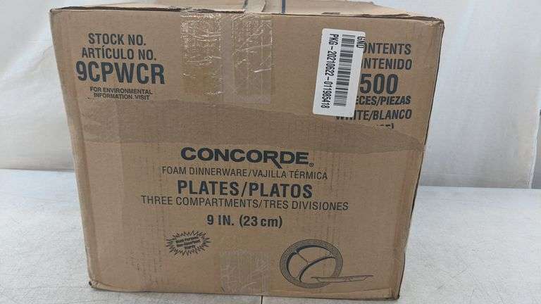 Concorde Foam Dinnerware plates Three Compartments 9in 500 Count ...