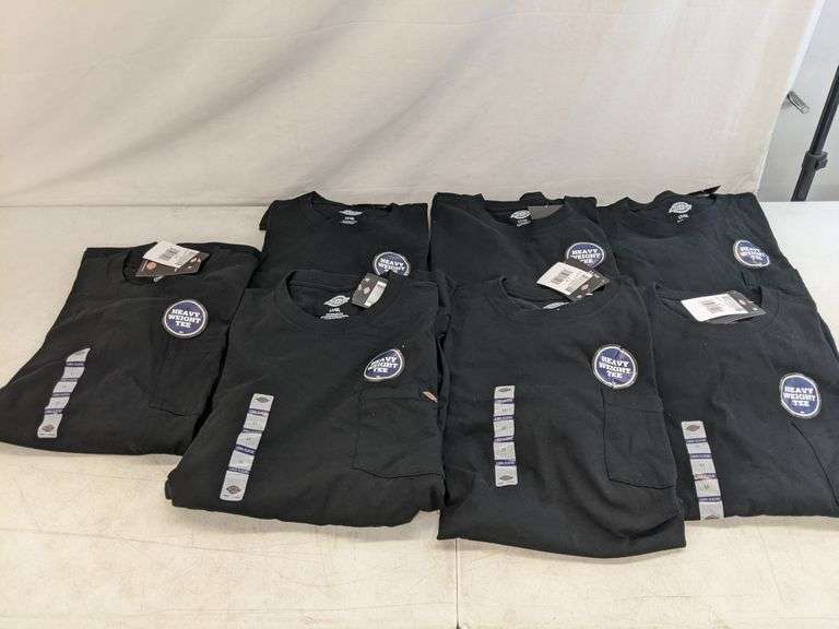 Lot of 7 Men's Dickies Long Sleeve T-Shirt in Black - Size Large ...
