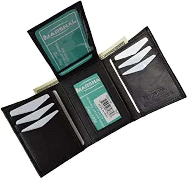 Lot Of 2: George Trifold Black Leather Wallet With Flip ID RFID ...