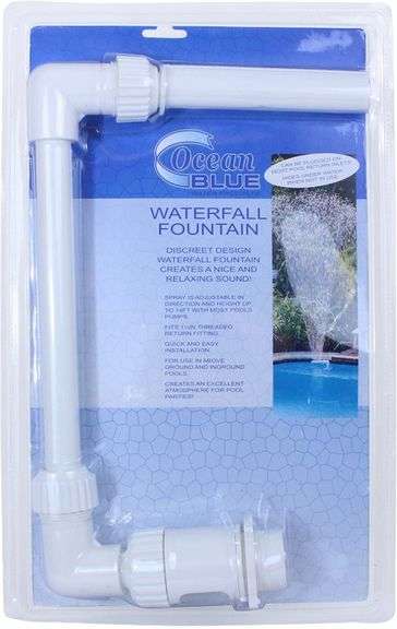 Ocean Blue Waterfall Fountain - Adjustable Spray Up To 14ft, Fits 1-1/2 ...