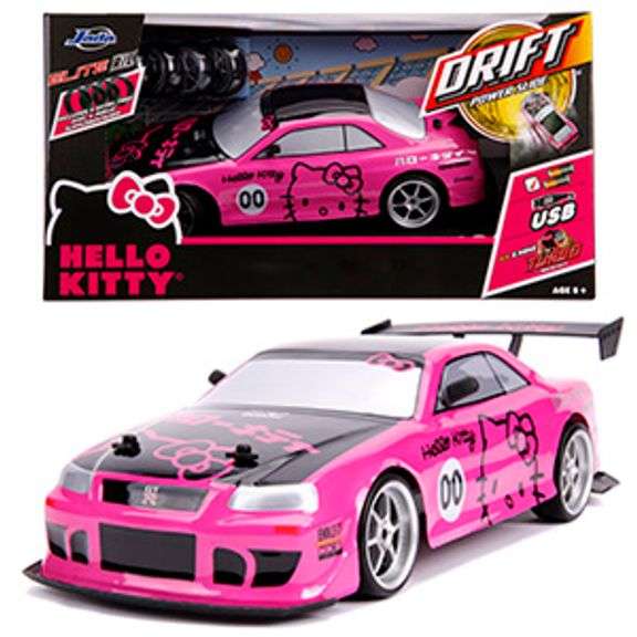 Jada Elite R/C Hello Kitty Nissan Skyline GT-R Draft Power Slide Toy ...