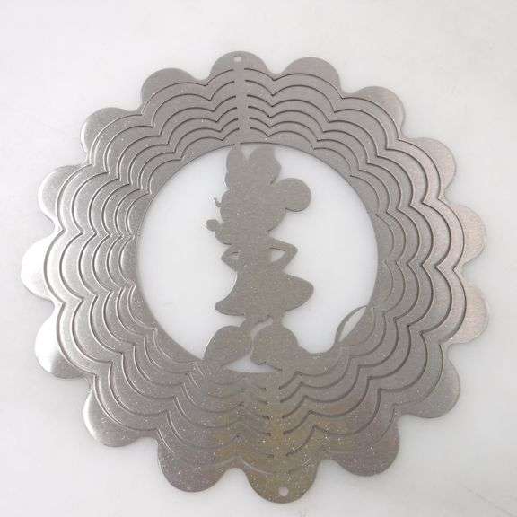 Super Cute Minnie Mouse Silver Wind Spinner 7.5" - Expand Layers For ...