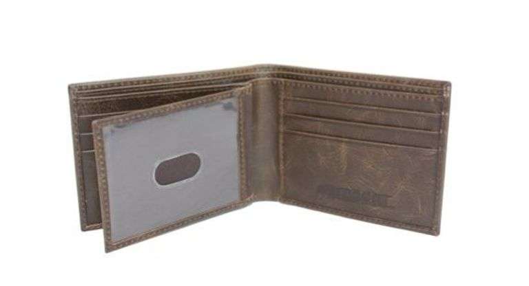 George Bison Bi-Fold Brown Leather Wallet With Wing - Dutch Goat