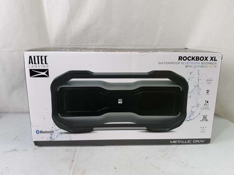 Altec Lansing Rockbox XL Waterproof Bluetooth Boombox with Lighting ...