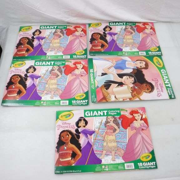 Lot Of 5 : Crayola Coloring Pages, Giant, Disney Princess **Slightly ...