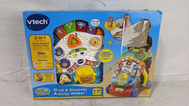 Vtech 2-in-1 Sit to Stand Stroll & Discover Activity Walker - Ages 9 ...