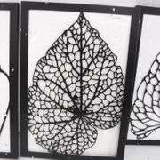 3 Black Metal Leaf Frame Decor Wall Panels 18" x 26" x 5/8" - Dutch Goat