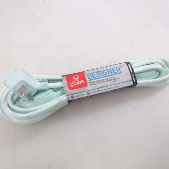 Globe Designer Fabric Covered Extension Cord 9 ft Blue - 3 Outlets ...