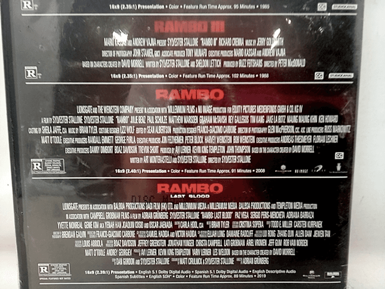 Stallone Rambo 5-Film Collection DVD Pack - Rated R - Dutch Goat