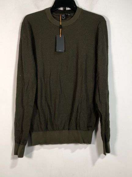 Men's Hugo Boss Long Sleeve Knit Pullover, Size M - Dark Green - Dutch Goat