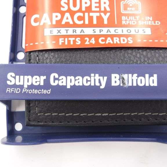 George Super Capacity Billfold Wallet Black RFID Protected - Fits 24 ...