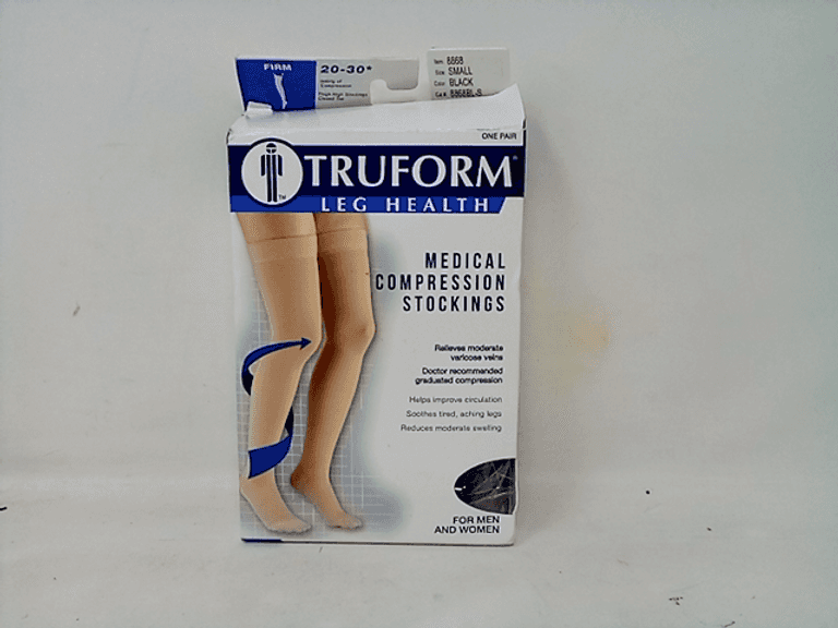 Truform Medical Compression Stockings - Thigh High, Closed Toe, Dot Top ...