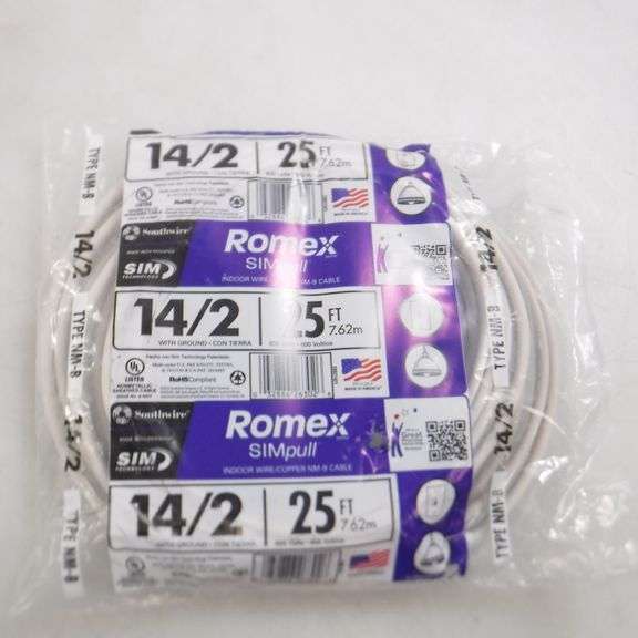25 Feet 14/2 Solid Romex SIMpull CU NM-B W/G Wire - Dutch Goat