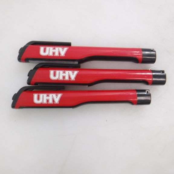 Lot Of 3 Pen Flashlights Red LED UHV Lights With Clip And Loop For Easy ...