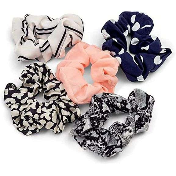 Zoë Ayla 5-Piece Silky Scrunchies - Dutch Goat