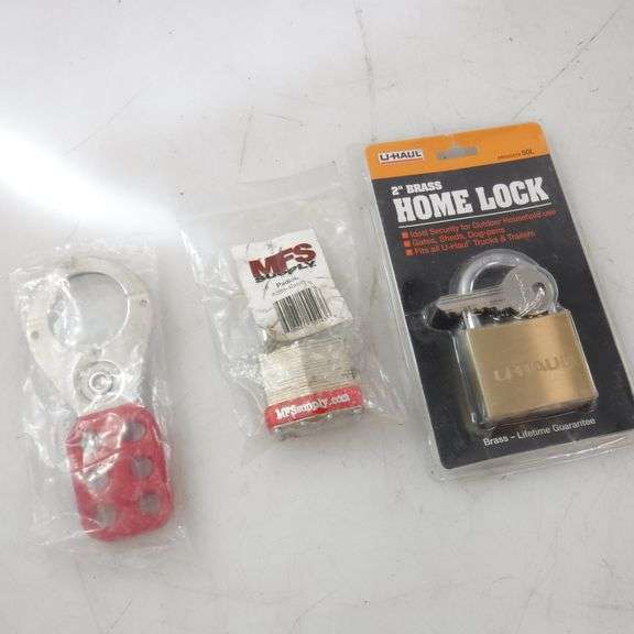 Assortment Of 3 Condor Lockout Padlock Steel 5" And U Haul 2" Brass ...