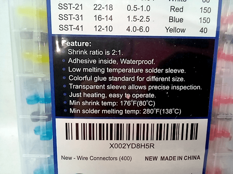 Wiring Plus 400Pc. Heat Shrink Wire Connectors - Dutch Goat