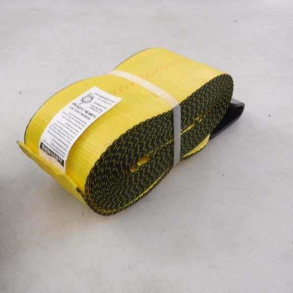 Lot Of 2:Yellow Winch Strap With Hook, 5400 lb Working Load Limit, 4 ...