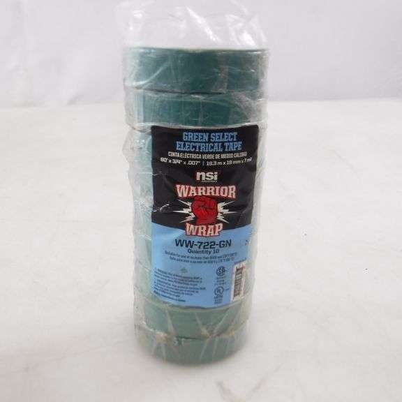 Lot Of 9: Warrior Wrap 7 mil Select Vinyl Electrical Tape Green #WW-722 ...