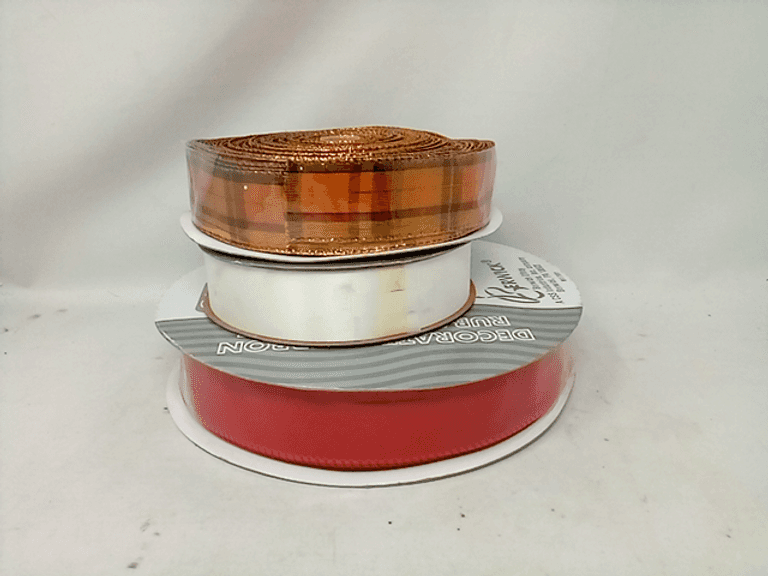 Assortment of 3 - Ribbon Spools - Assorted Color/Design - Dutch Goat