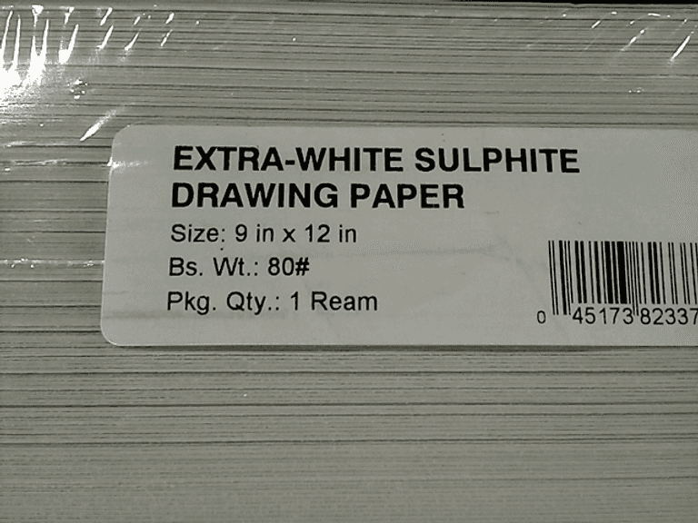 Lot of 2 - Sulphite Drawing Paper, 80 Lb, 9 X 12 Inches, Extra-White ...