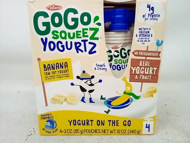 Gogo Squeez Yogurtz Low Fat Yogurt, Banana - 4 pack, 3 fl oz pouches ...