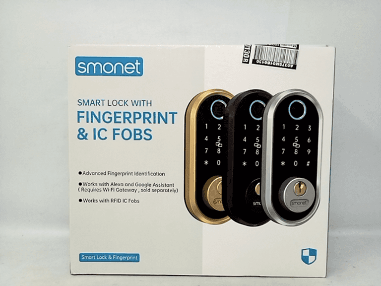 Smonet smart lock with fingerprint & IC fobs, Black - Dutch Goat