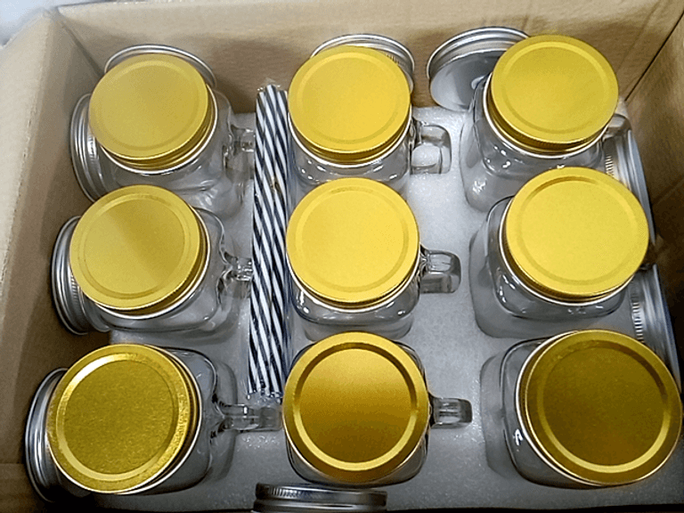 Case of 9 Mason Jar Cups W/ Lids - Dutch Goat