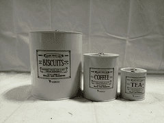 Vudeco White Coated Metal Canister Pack - 3 Pack - Dutch Goat