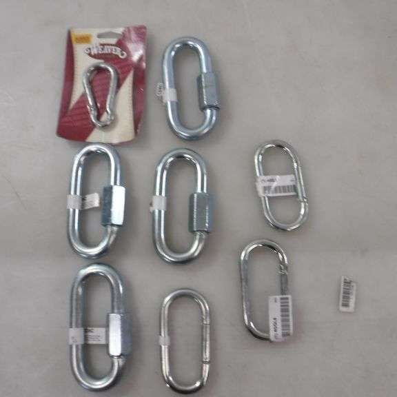 Assortment Of Carabiners: 4 Threaded Quick Link Carabiners Zinc, 3 ...